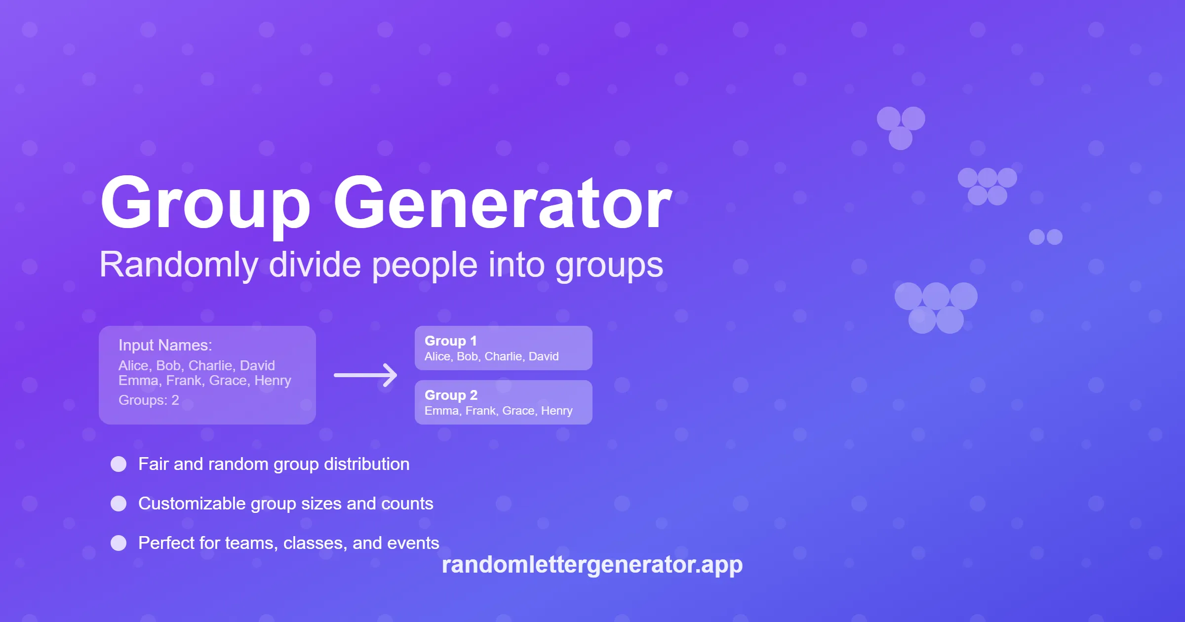 Group Generator | Random Letter Generator